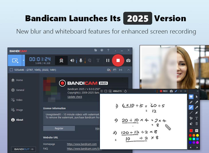 Bandicam 2025 Update with Enhanced Drawing and Blur Feature